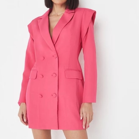 Missguided | Dresses | Nwt Hot Pink Blazer Dress | Poshmark